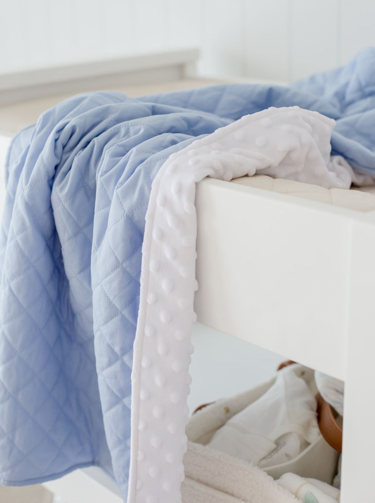 Bambella Designs Quilted Snuggle Blanket | Dusty Sky Blue