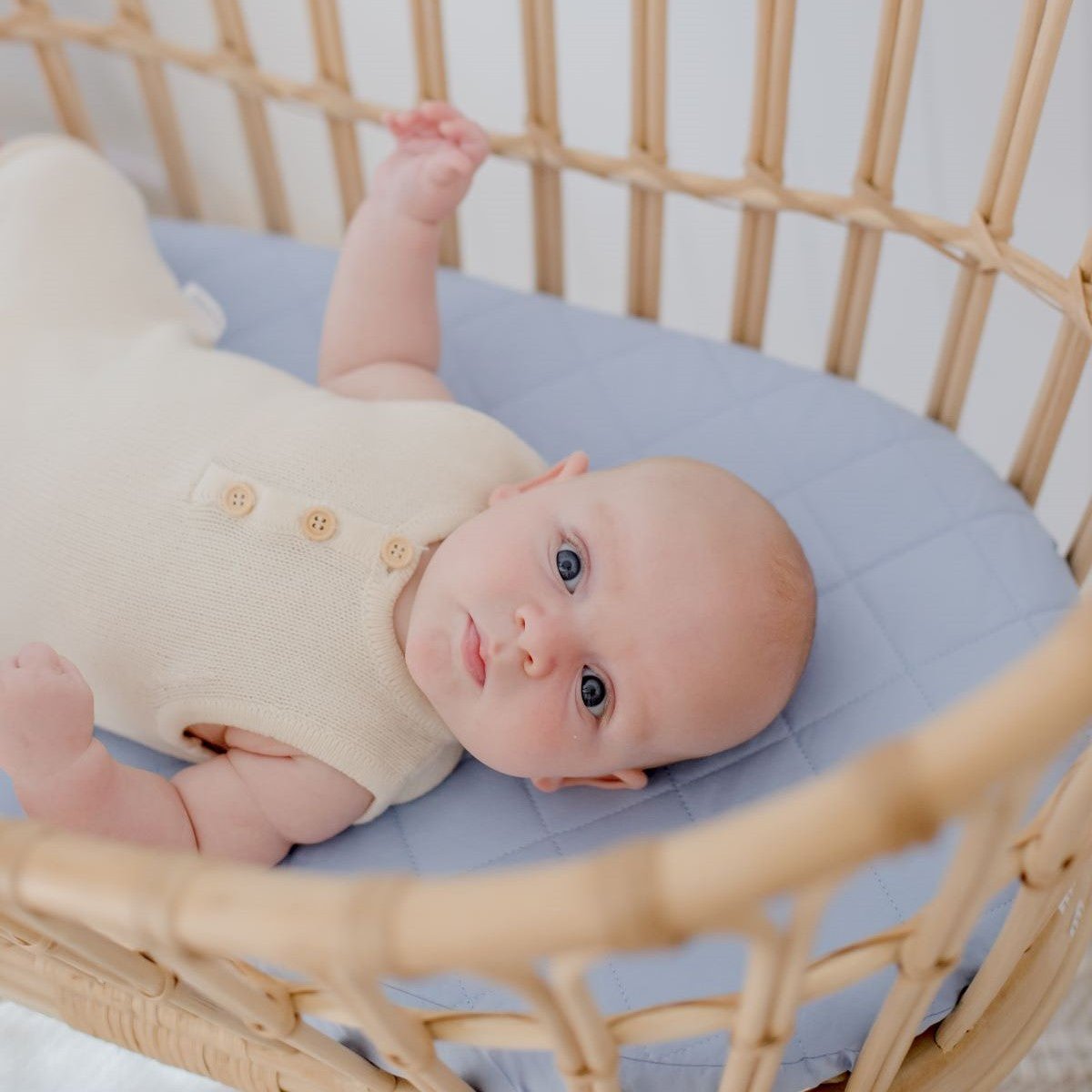 Bambella Waterproof Sheet for Snoo or Oval Moses Basket Bassinets | Dusty Sky Blue – Bambella ...