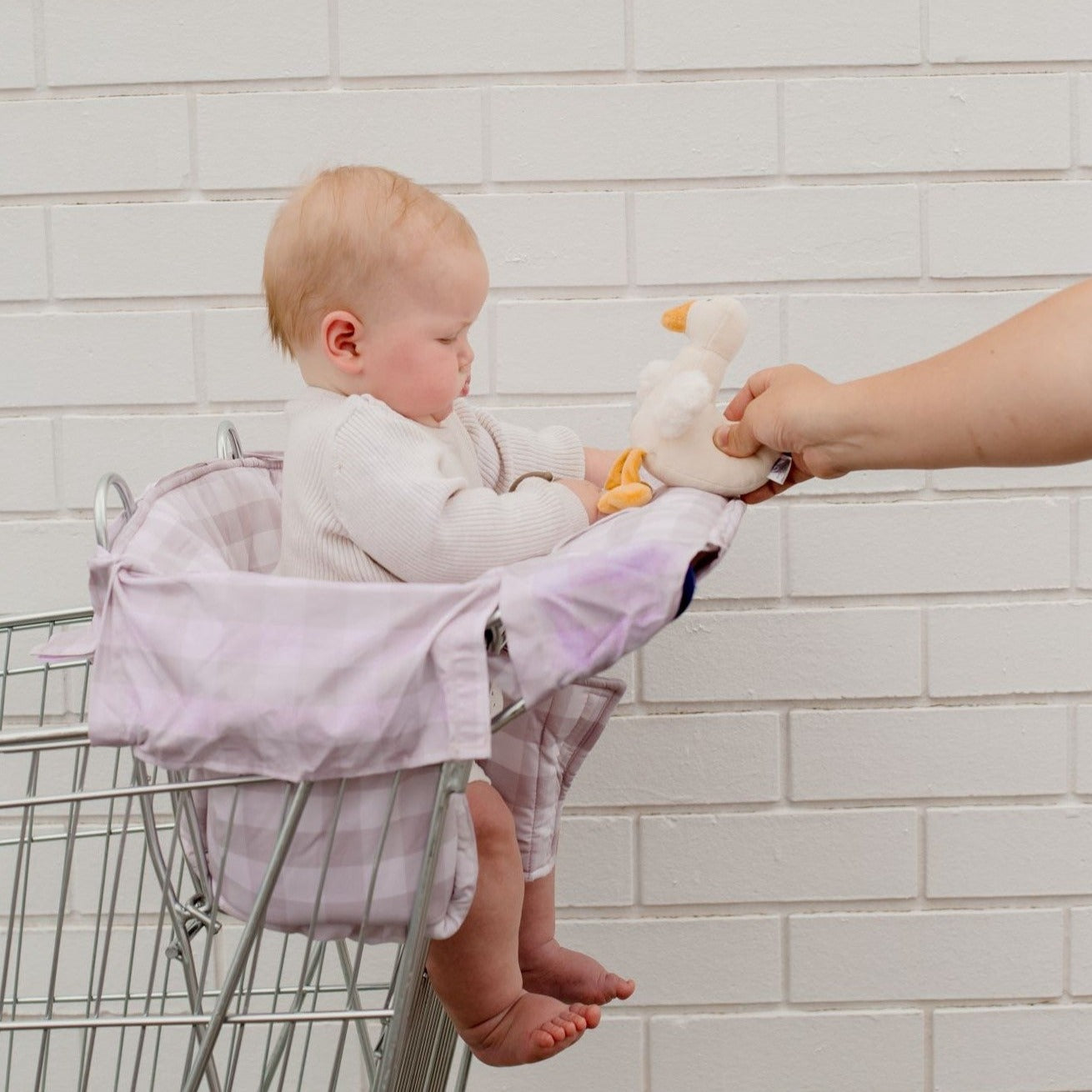 Universal Padded Trolley Liner | Blush Gingham – Bambella Designs