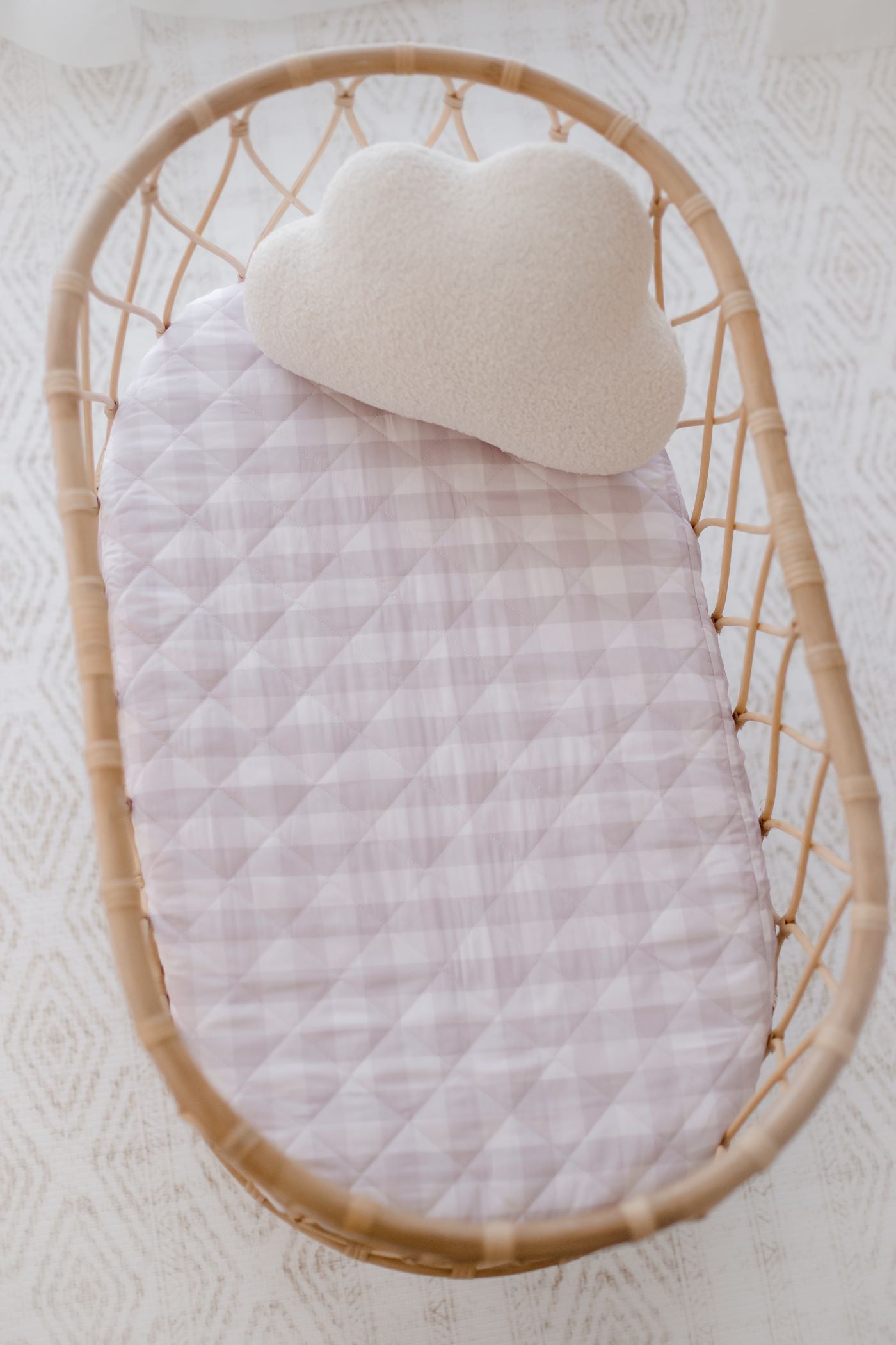 Waterproof Bassinet Sheet/Change Mat Cover | Blush Gingham – Bambella ...