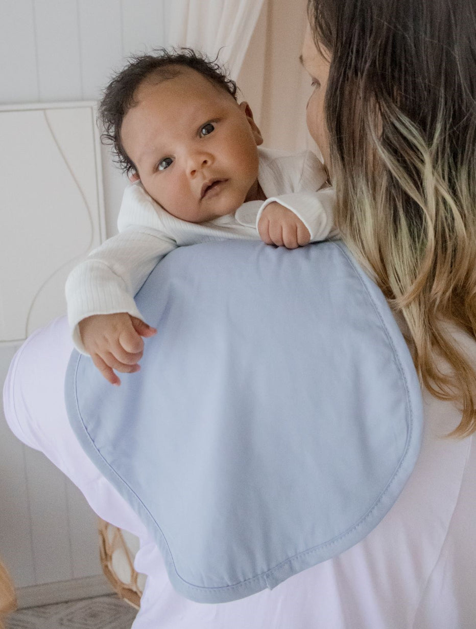 Premium Burp Cloth Duo | Turtle Bay & Dusty Sky Blue – Bambella Designs