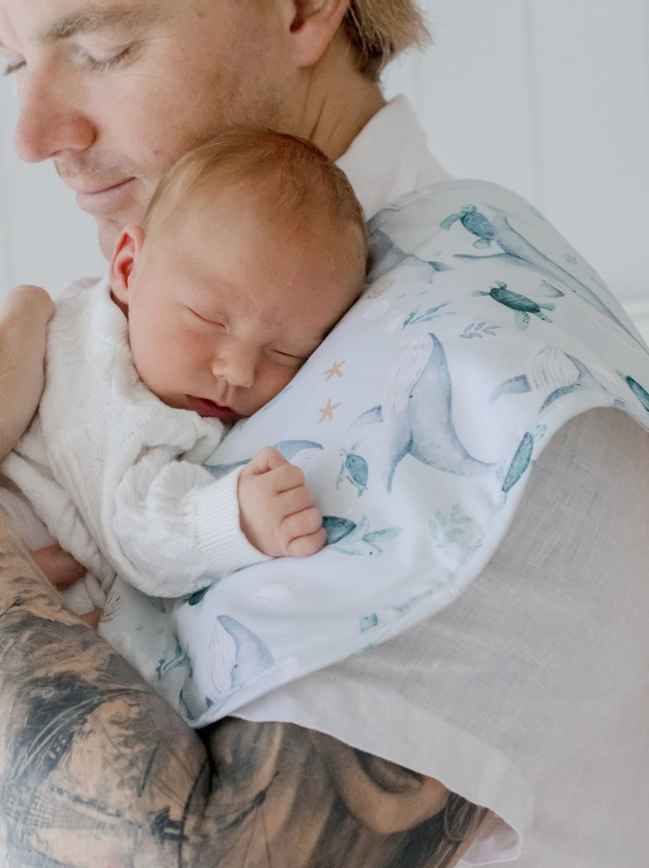 Premium Burp Cloth Duo | Turtle Bay & Dusty Sky Blue – Bambella Designs