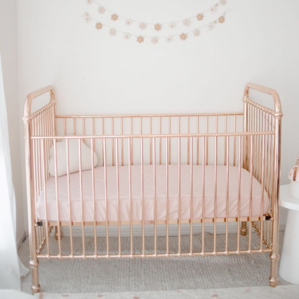 Bambella Waterproof Fitted Cot Sheet | Lullaby Pink – Bambella Designs