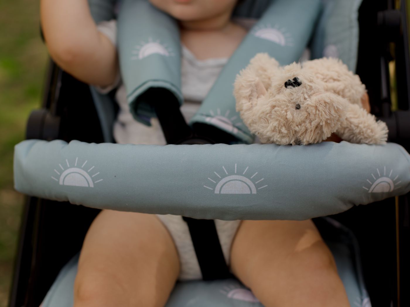 Bambella Designs Pram Bar Cover | Sage Sunshine