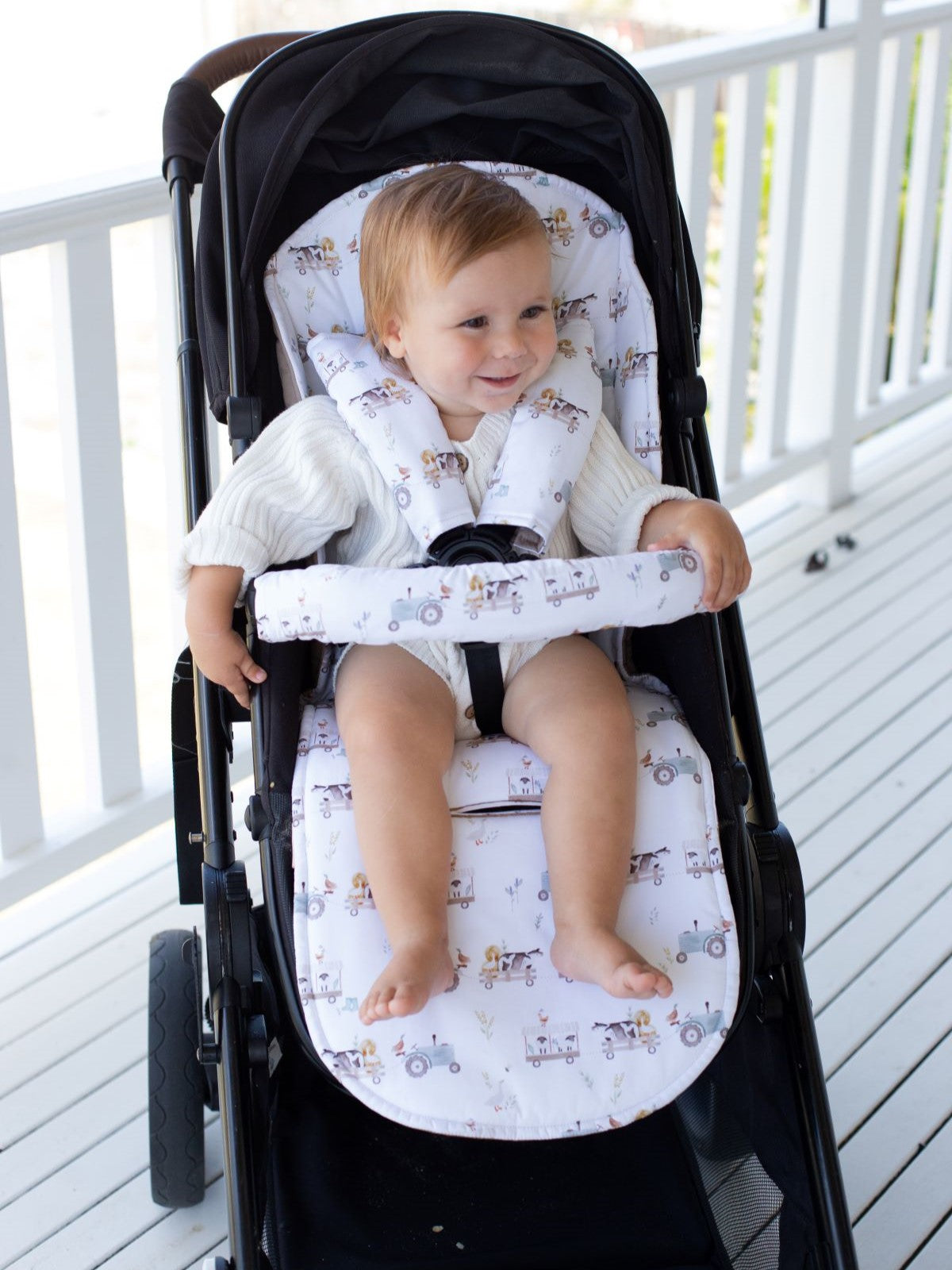 Bambella Designs Luxe Universal Fit & Reversible Pram Liner - Oakwood Farm