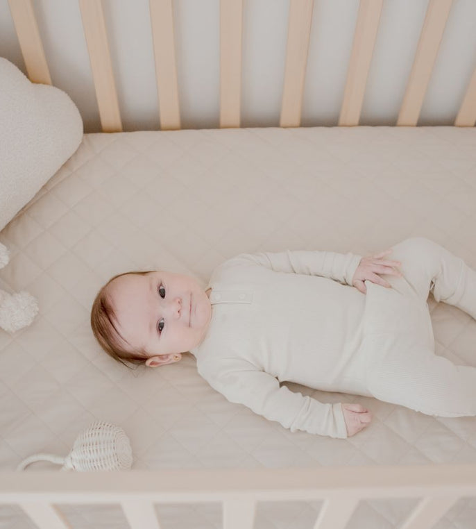SHOP 2-in-1 Fitted Waterproof Cot Sheets | Bambella Designs