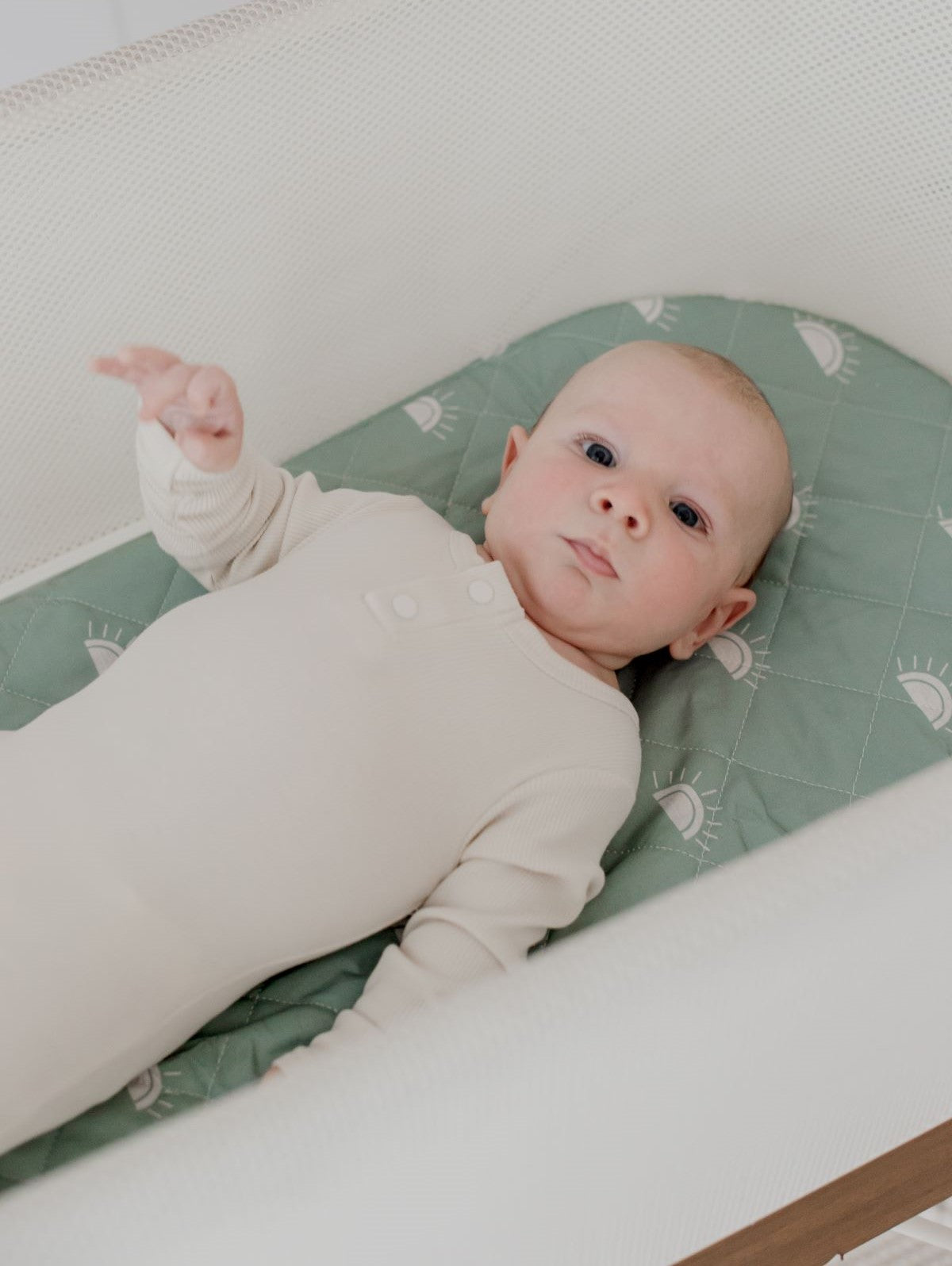 Bambella Moses Waterproof Sheet | Sage Sunshine – Bambella Designs