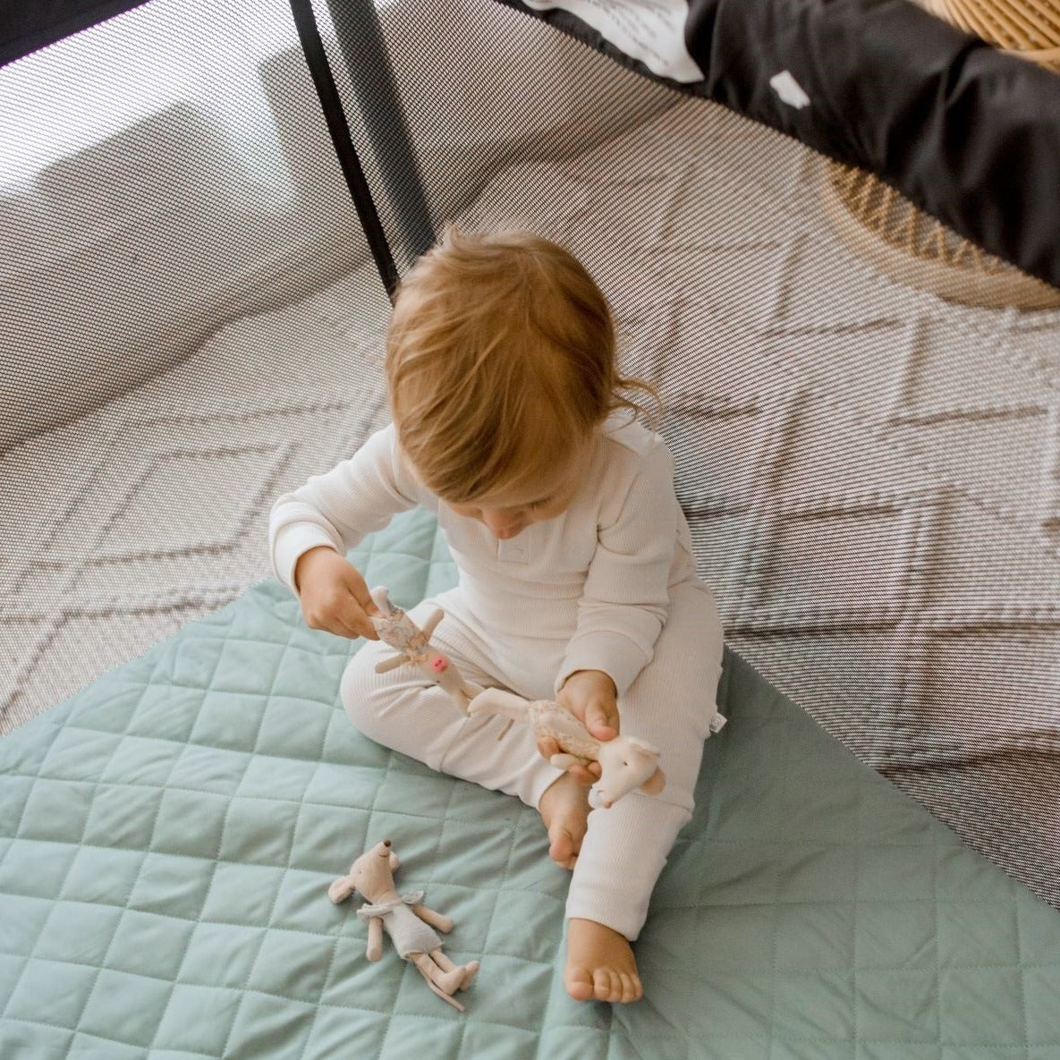 Waterproof Portacot/Travel Cot Fitted Sheet | Lagoon – Bambella Designs
