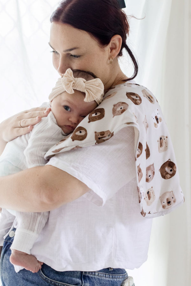 Premium Burp Cloth Duo | Bear in There & Oat – Bambella Designs