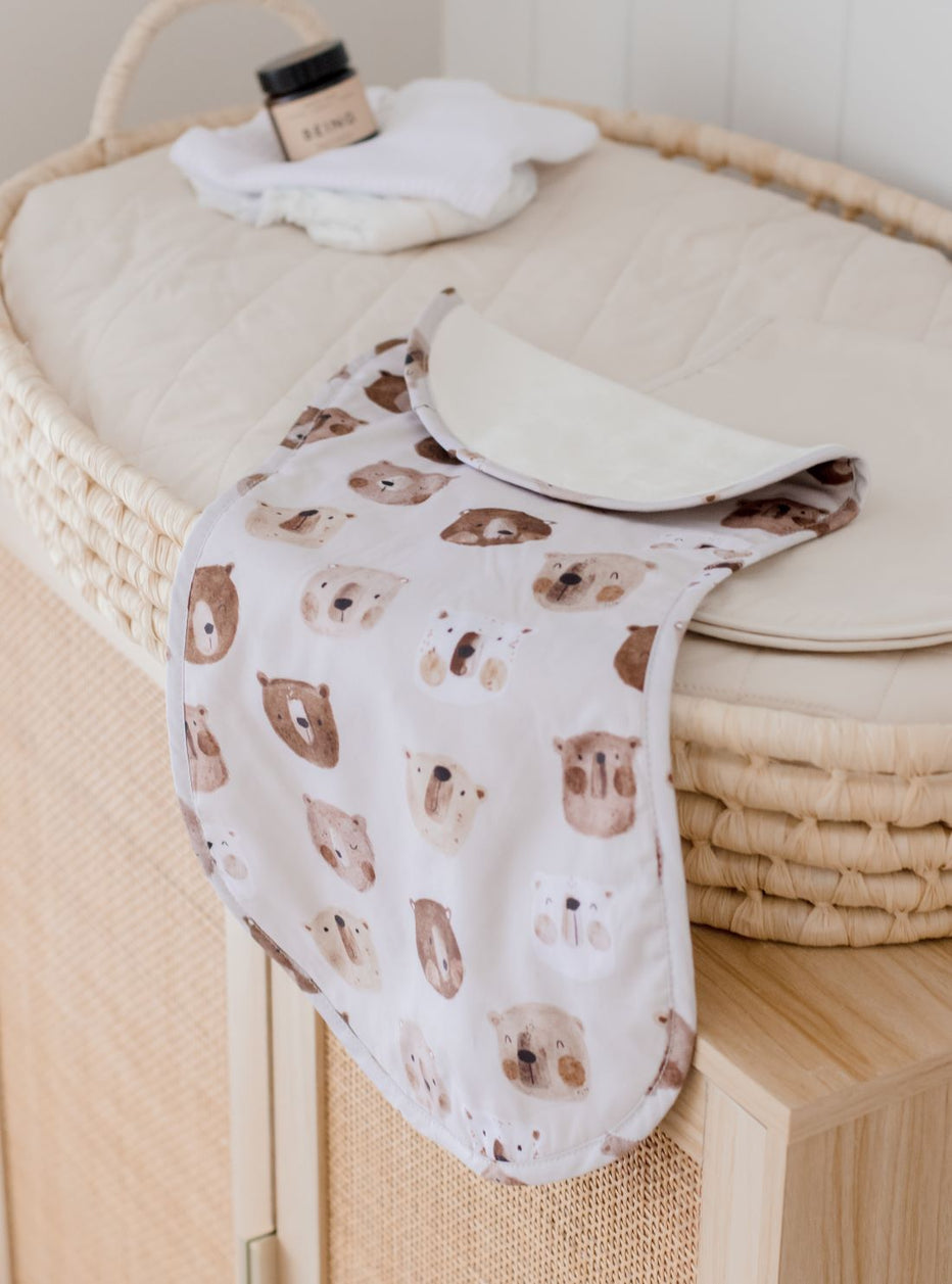 Premium Burp Cloth Duo | Bear in There & Oat – Bambella Designs