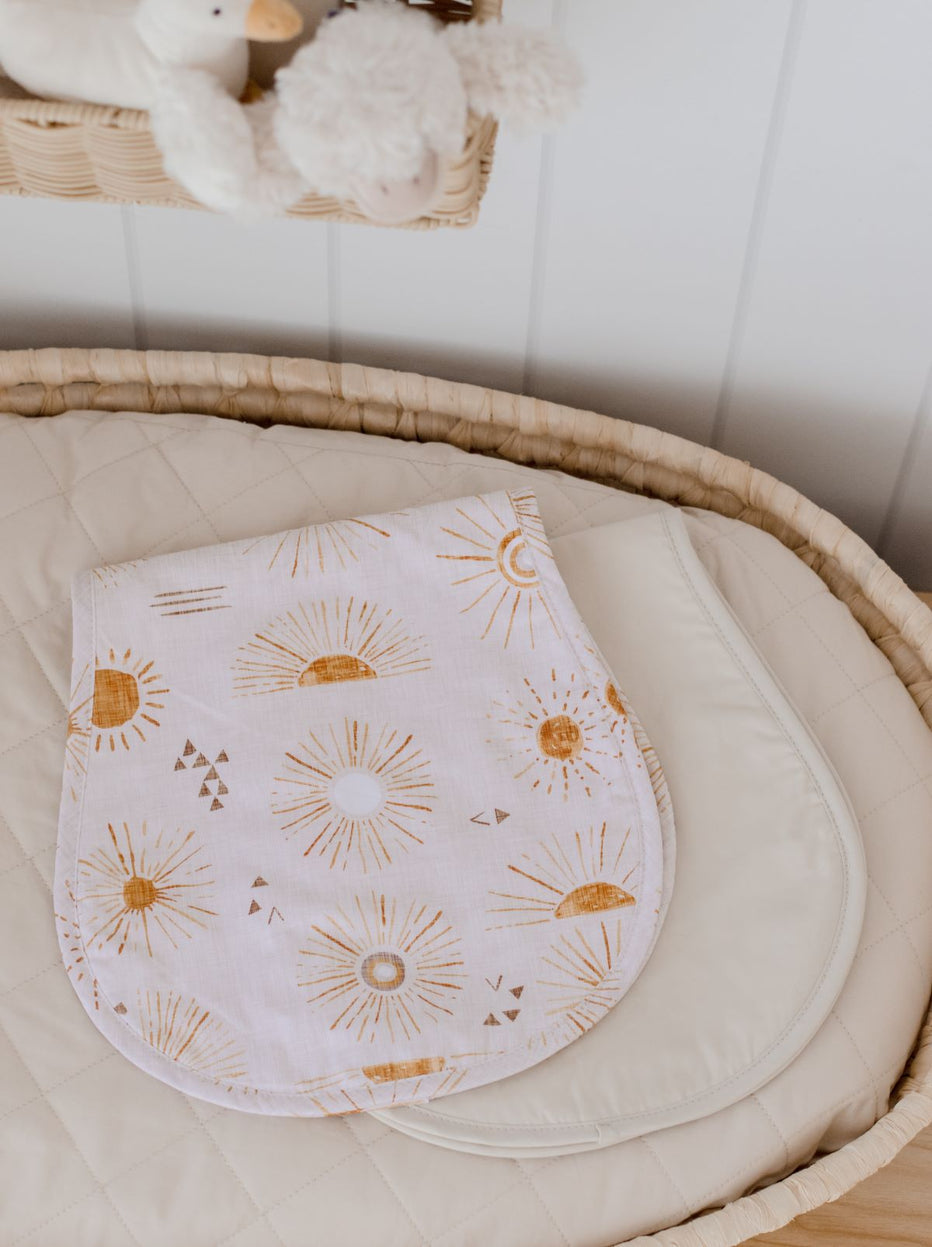 Premium Burp Cloth Duo | Bohemian Sunshine & Oat – Bambella Designs