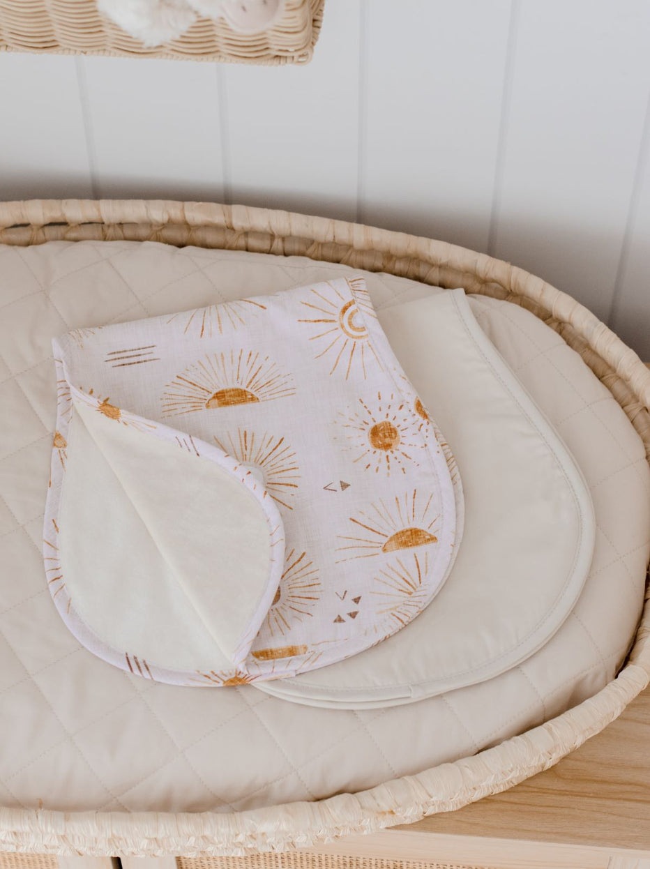 Premium Burp Cloth Duo | Bohemian Sunshine & Oat – Bambella Designs