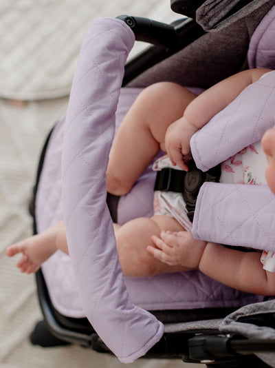 Bambella Designs Quilted Pram Bar Cover | Lavender Haze