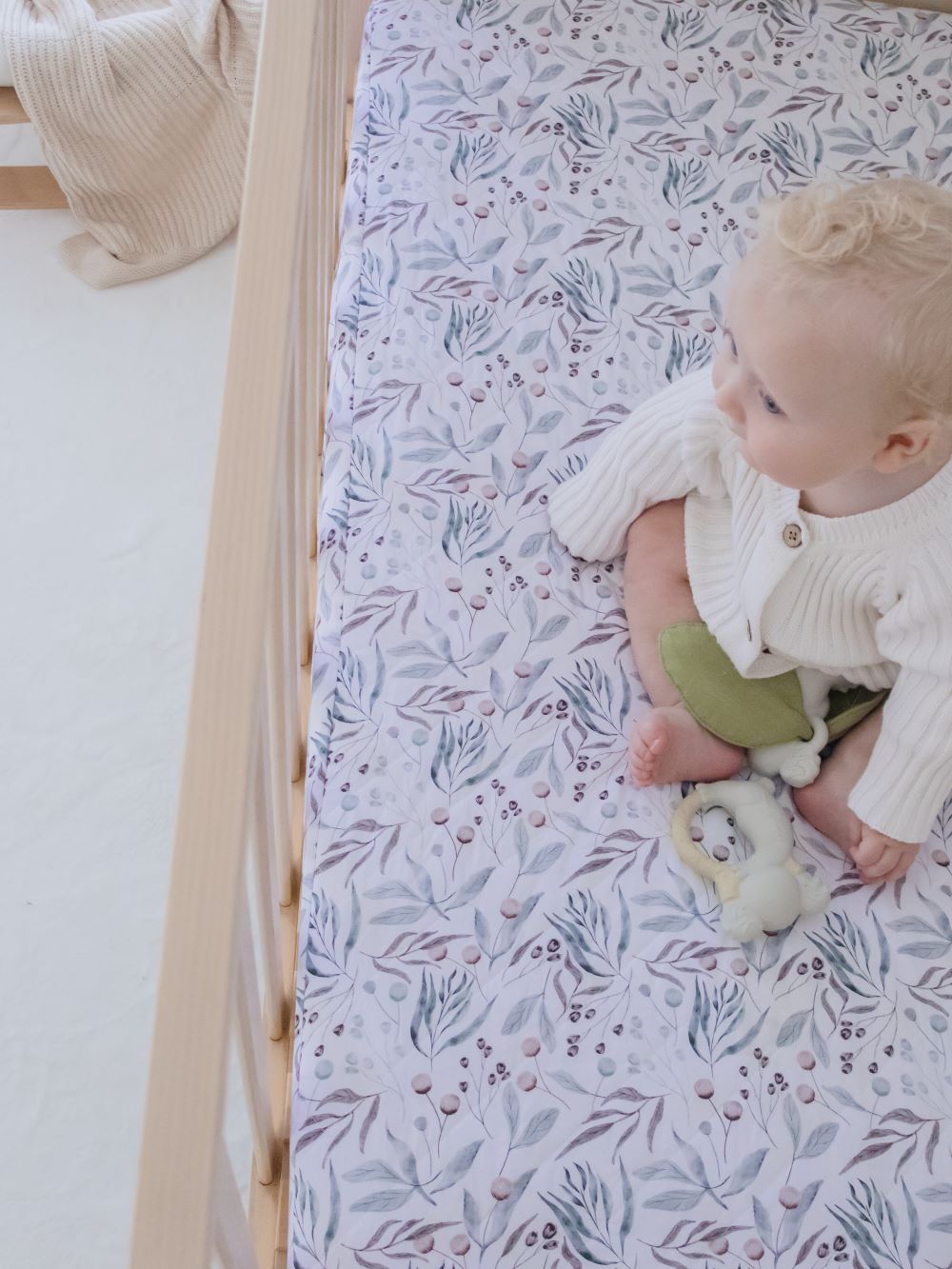 Waterproof Fitted Cot Sheet | Botanical – Bambella Designs