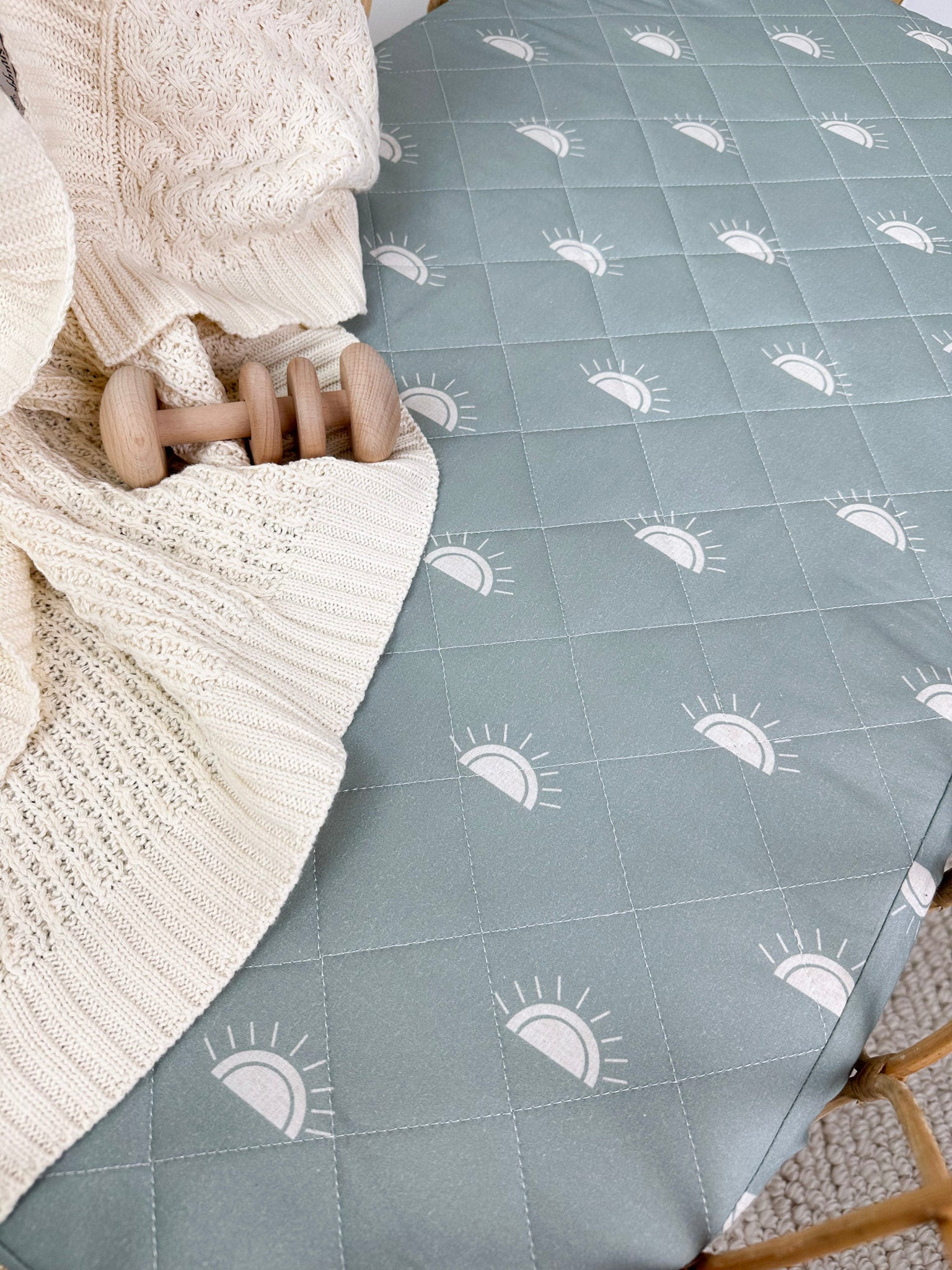 Waterproof Bassinet Sheet | Sage Sunshine – Bambella Designs